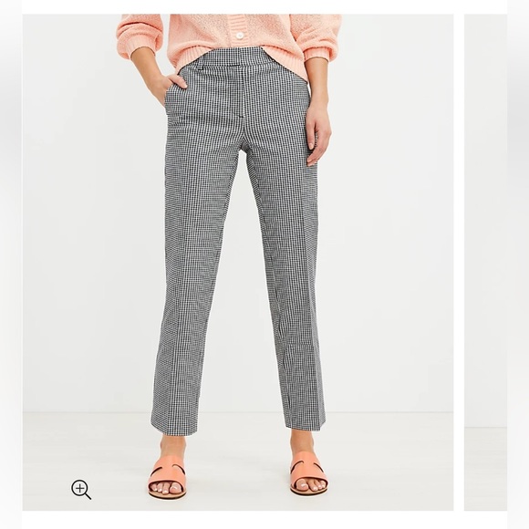 LOFT | Pants & Jumpsuits | Riviera Slim Pants In Gingham Loft Linen ...
